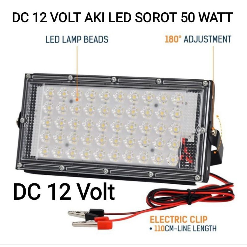 Jual Lampu sorot LED 50W DC 12V 12 VOLT Lamp flood light 50 watt ...