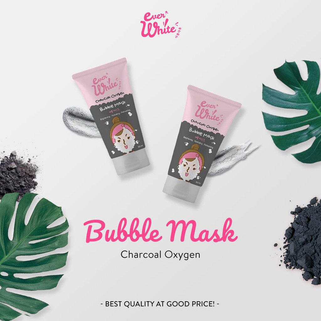 Jual CHARCOAL OXYGEN BUBBLE MASK EVERWHITE !! SUPER OKE - BUBBLE MASK ...