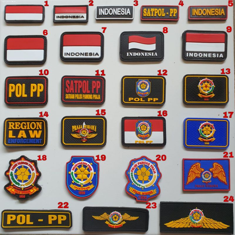Jual patch rubber logo pol pp - satpol pp - polisi pamong praja ...