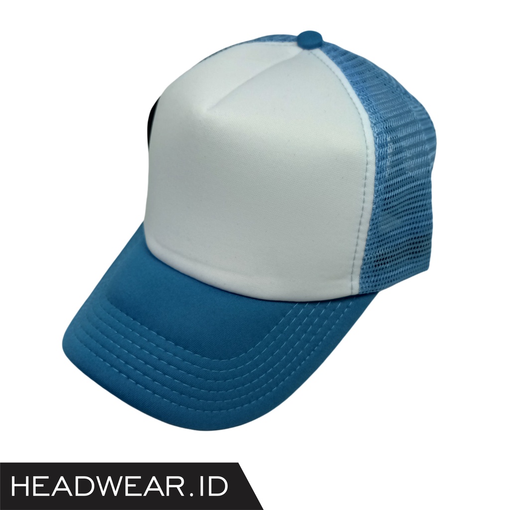 Jual Topi Jaring Trucker Turkis-Putih-Turkis Polos Dewasa Premium ...