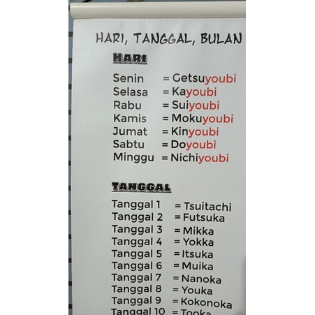 Jual Poster Hari, Tanggal Dll ukuran besar (75cmx50cm) | Shopee Indonesia