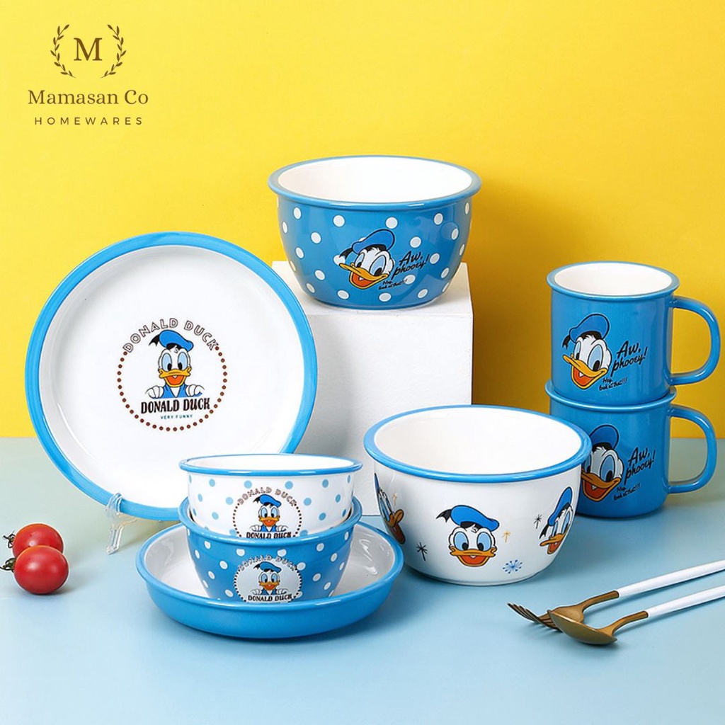 Jual Donald Duck Ceramic Dinnerware Set By Mamasan Co | Shopee Indonesia