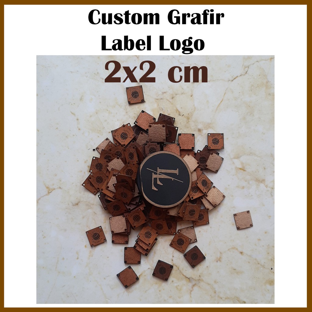 Jual Custom Grafir Logo Label Kulit Kulit Imitasi 2x2 cm | Shopee Indonesia