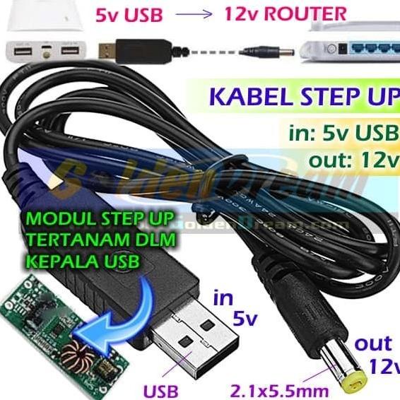 Jual USB Step Up 5v to 12v Jack DC Power Supply Adapter Converter ...