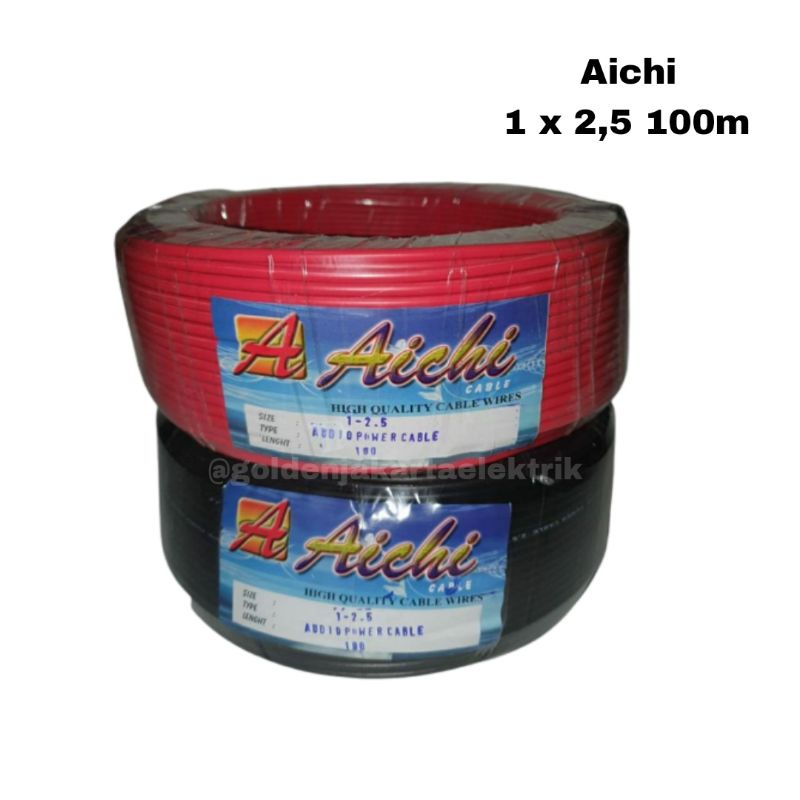 Jual Kabel Tunggal Kawat NYA 1x1.5 1x2.5 Merah Hitam Aichi Murah 100M ...