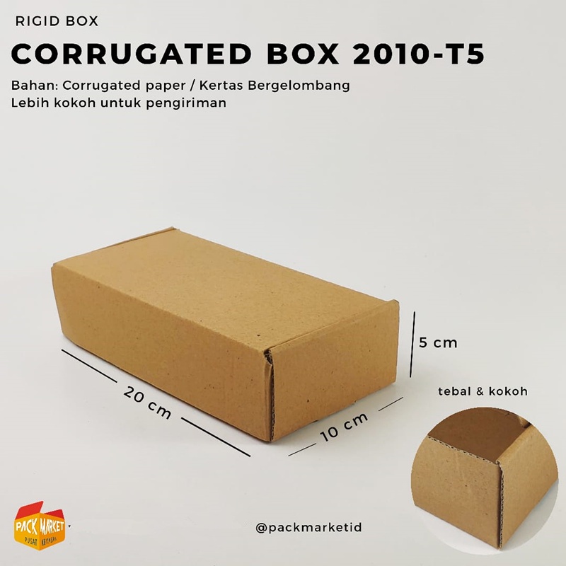 Jual Corrugated Box 20x10-T5 cm (1 pak isi 5pc) / kemasan kado ...