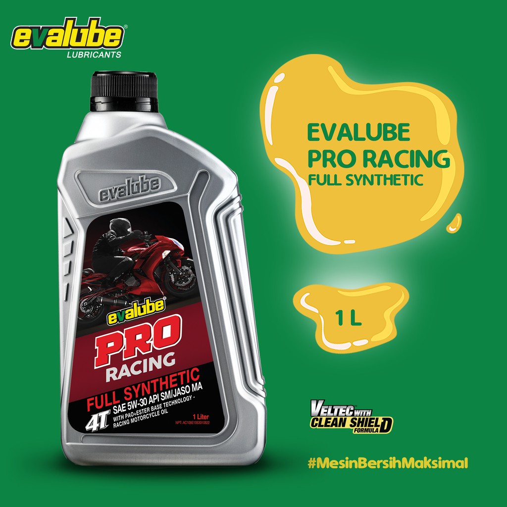 Jual Oli Motor Evalube PRO RACING Full Synthetic 5W-30 (1L) | Shopee ...