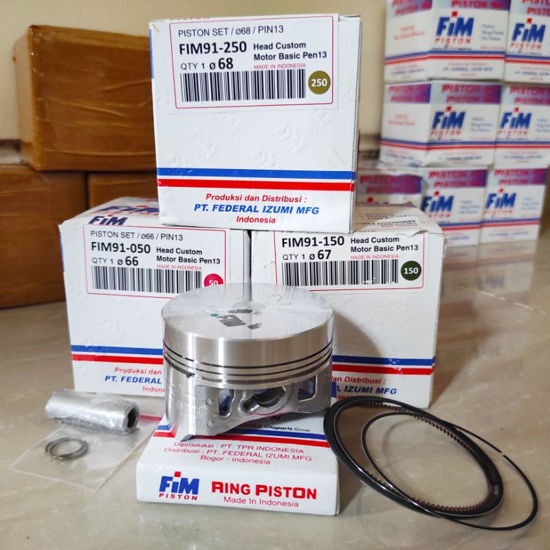 Jual Piston Kit FIM FIM91 66 67 68 Pin 13 Custom Dome Mentahan | Shopee ...