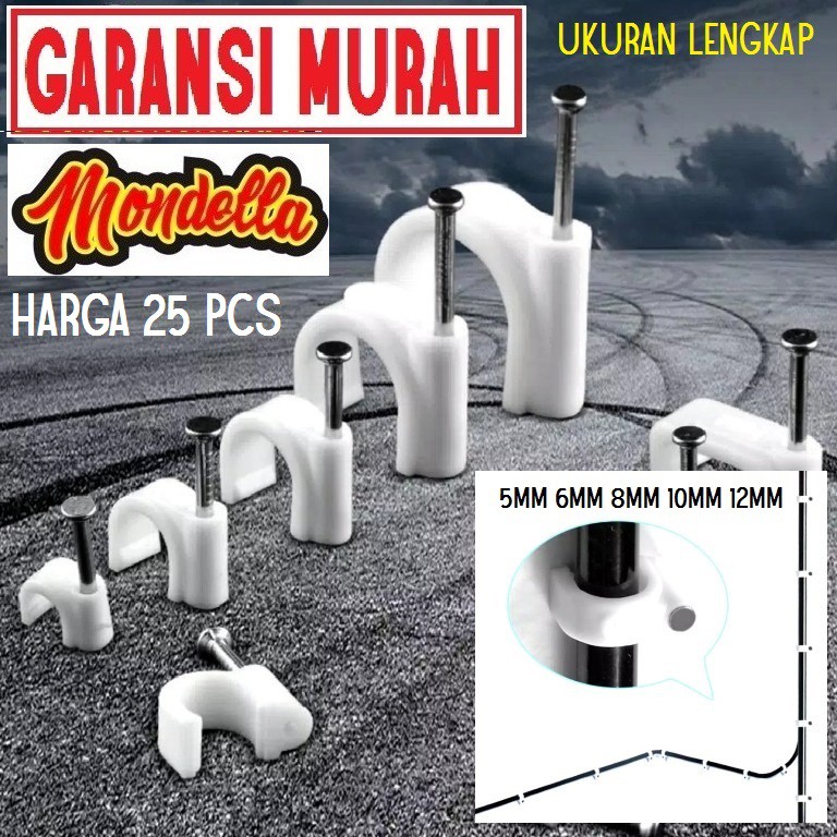 Jual Paku Kabel Klem Penjepit Listrik Asli Paku Beton Baja Clip Klip ...