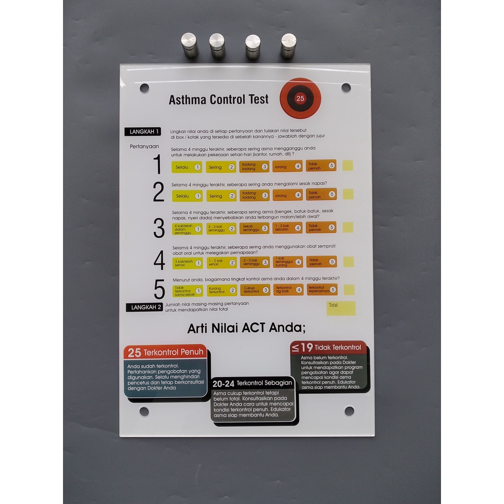 Jual Poster Akrilik Asthma Control Test, Poster ACT, Poster Asma ...