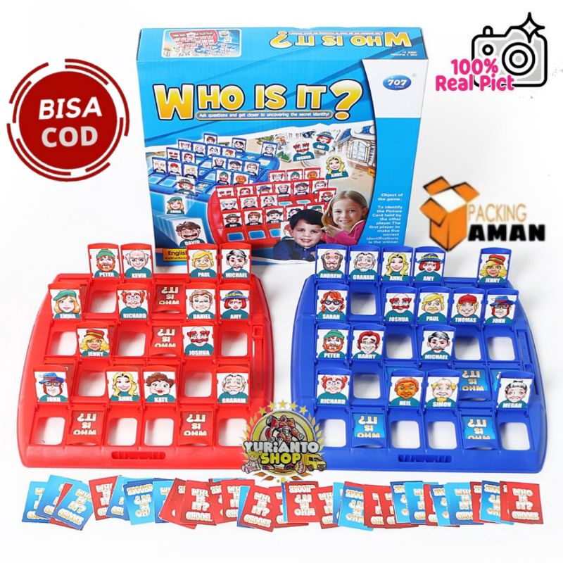 Jual COD PROMO MAINAN ANAK PERMAINAN PAPAN TEBAK GAMBAR Who Is It Board ...