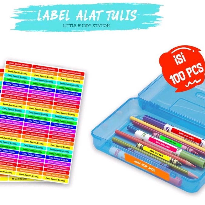 Jual Stiker Nama Pensil Label Sticker Custom Alat Tulis | Shopee Indonesia