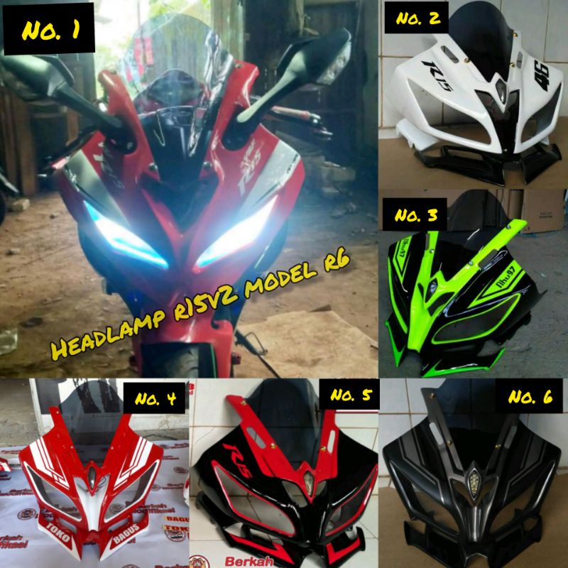 Jual HEADLAMP KEDOK TOPENG R15V2 MODEL R6 | Shopee Indonesia