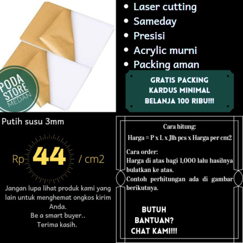 Jual Acrylic Putih Susu 3mm / Akrilik susu 3mm | Shopee Indonesia