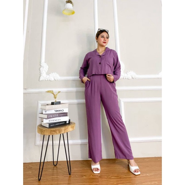 Jual One set Crop setelan wanita crop lengan panjang kekinian | Shopee Indonesia