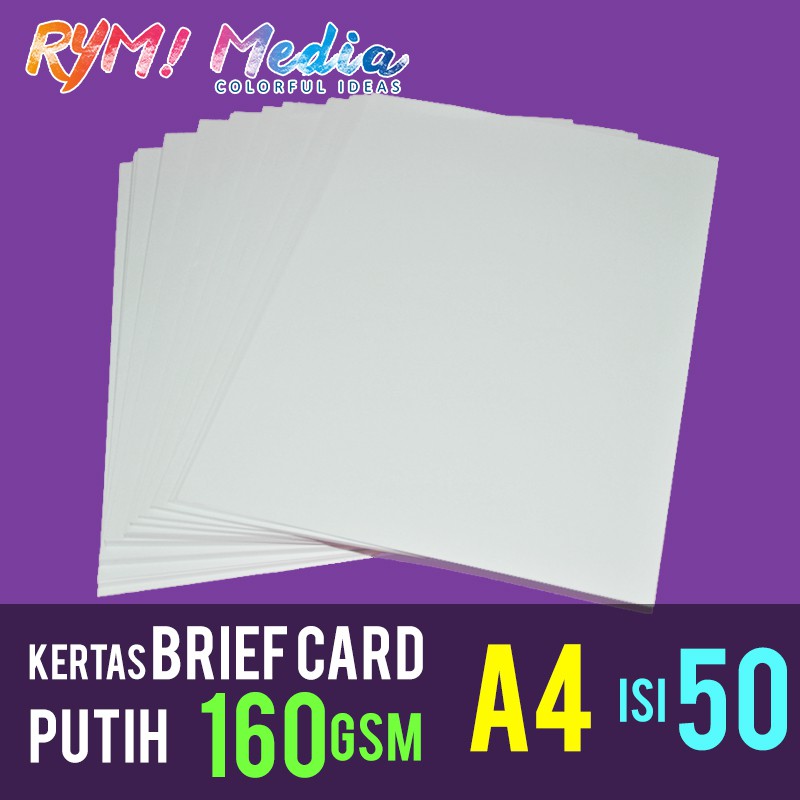 Jual Brief Card (BC) 160 gram A4 isi 50 lembar / Kertas Manila Buku Gambar 160 gsm | Shopee ...