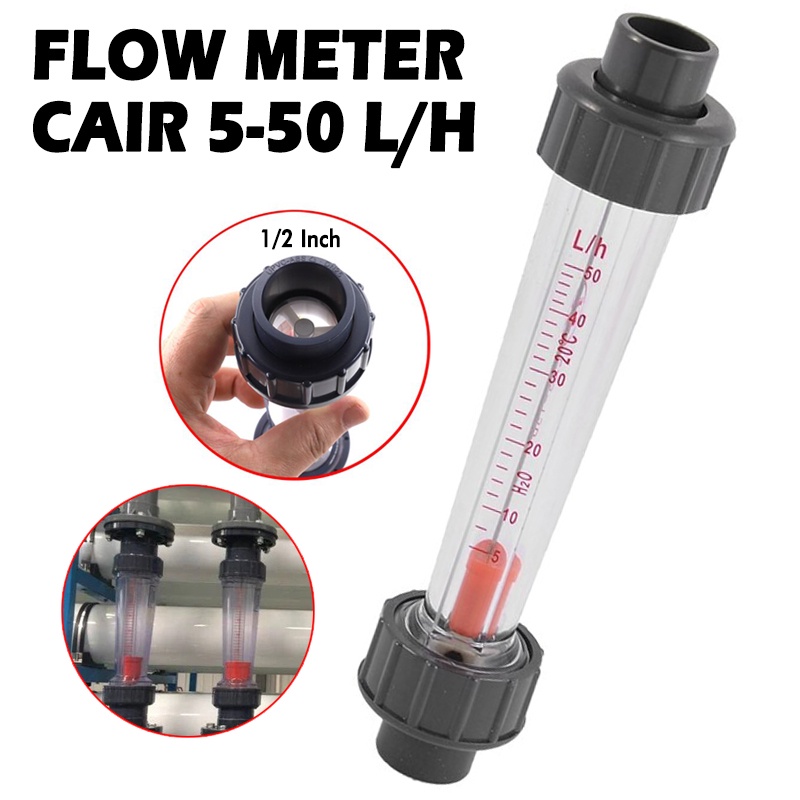 Jual Flowmeter air rotameter cairan 5 - 50 LpH flowmeter liquid 50 L/H ...