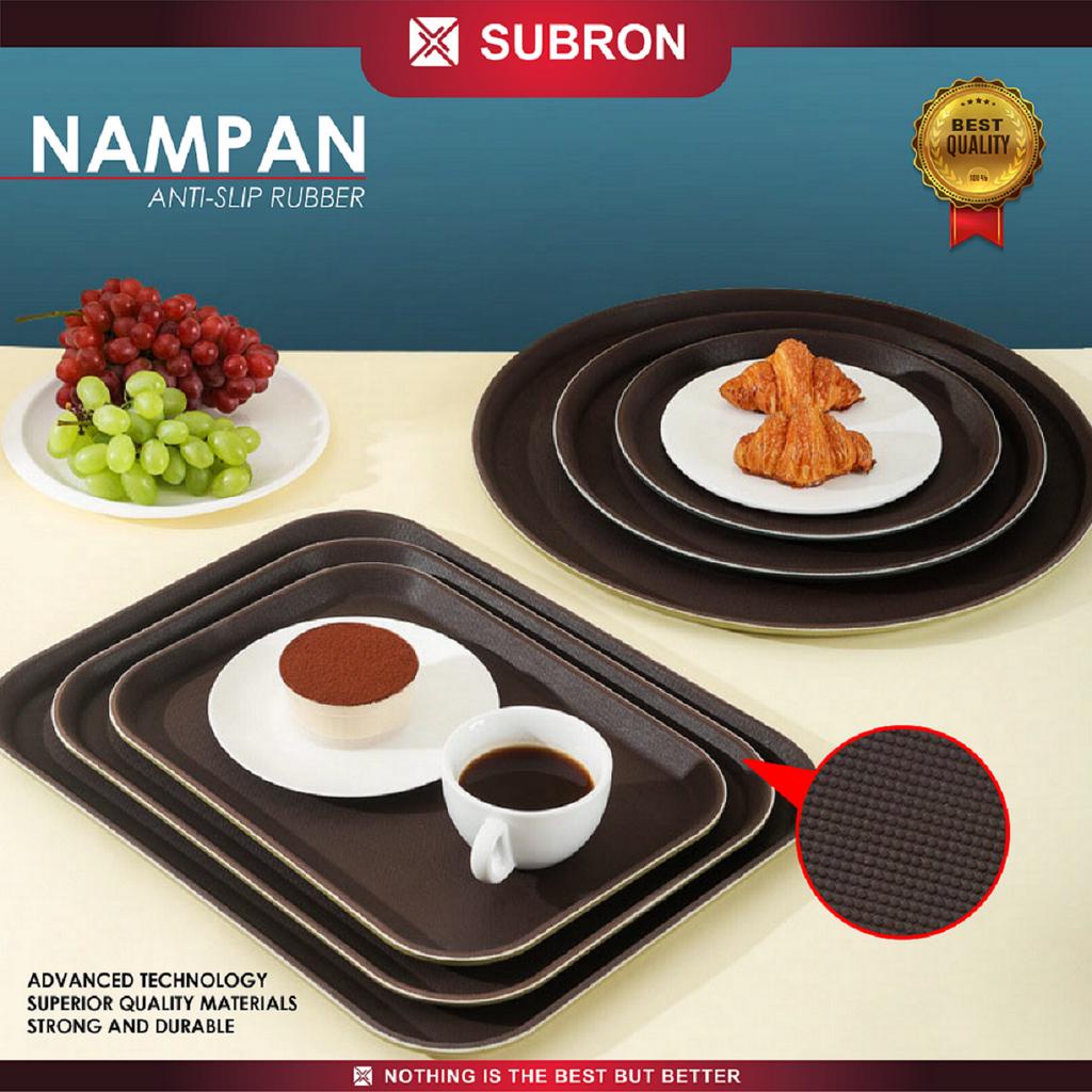 Jual SUBRON Nampan Saji Makanan MEDIUM Size Tray Plastik Baki Anti Slip ...