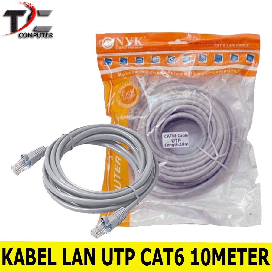 Jual NYK Kabel LAN UTP Cat 6 RJ45 1.5M / 3M / 5M / 10M | Shopee Indonesia