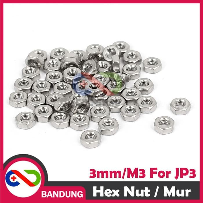 Jual 10PCS MUR 3MM HEX NUT 3MM FOR SPACER JP3 M3 HEX NUTE BAUD 3MM ...