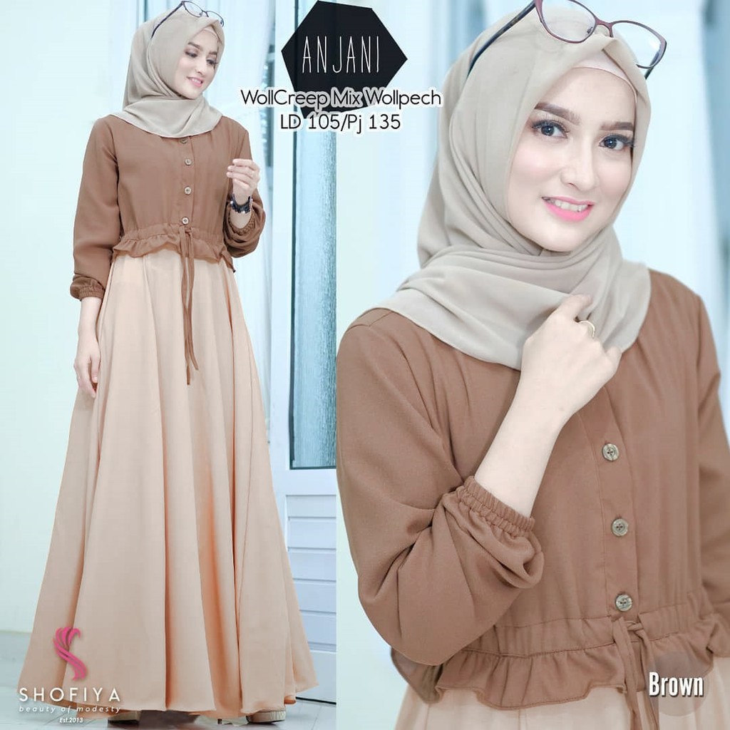 Jual Baju gamis wanita terbaru Anjani Maxi Dress Murah Kekinian DF ...