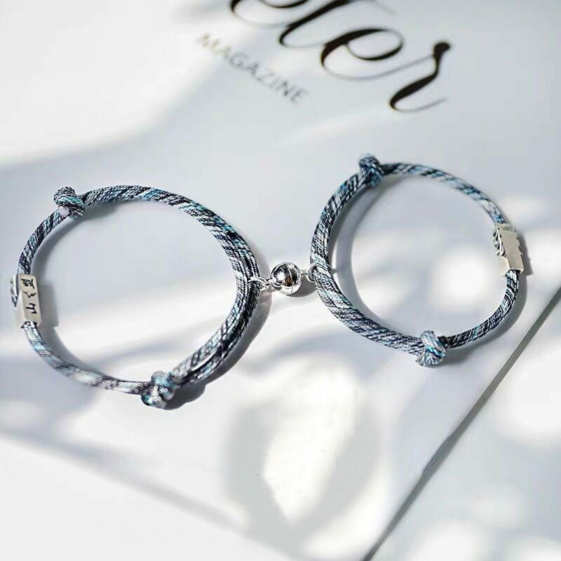 Jual 2 Pcs Gelang Couple Blue Magnetik / Gelang Pasangan Magnet ...