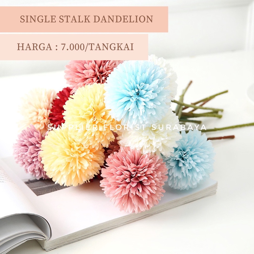 Jual DANDELION ARTIFICIAL FLOWER BUNGA PALSU HIASAN BUNGA POM POM PING ...