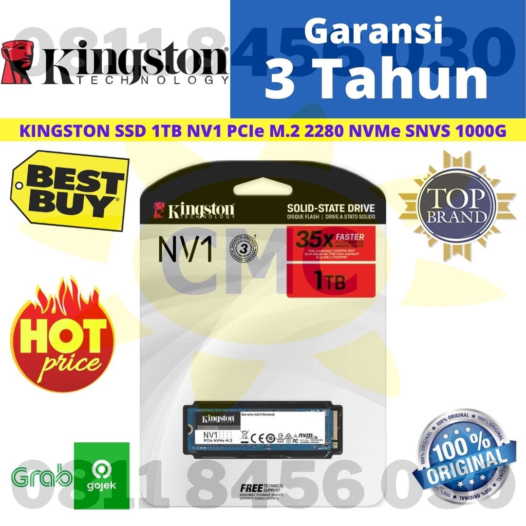 Jual SSD KINGSTON 1TB NV1 PCIe NVMe SNVS 1000G | Shopee Indonesia