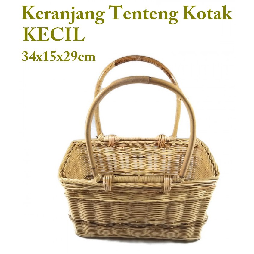 Jual Kerajinan Rotan Keranjang Tenteng Kotak - Kecil - Medium - Besar ...