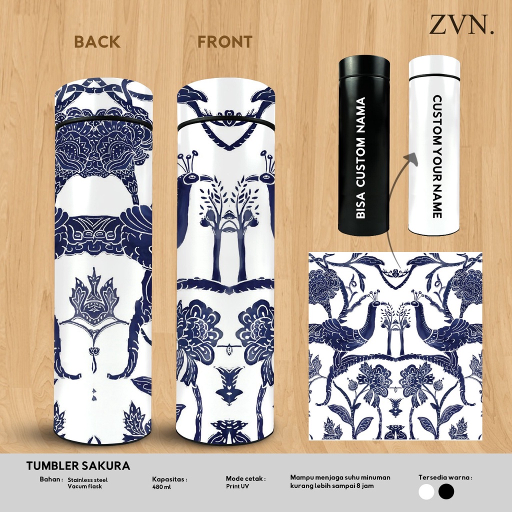 Jual Tumbler Sakura Custom Edisi Batik Nusantara - ZVN | Shopee Indonesia