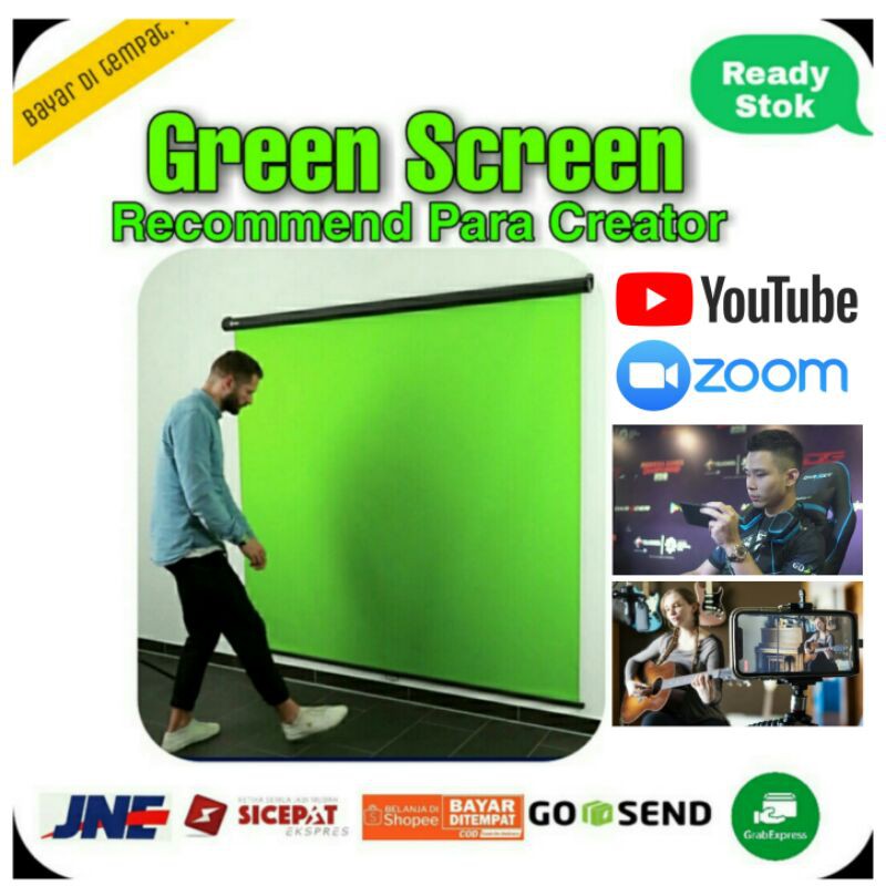 Jual Green screen background youtuber green screen zoom greenscreen ...