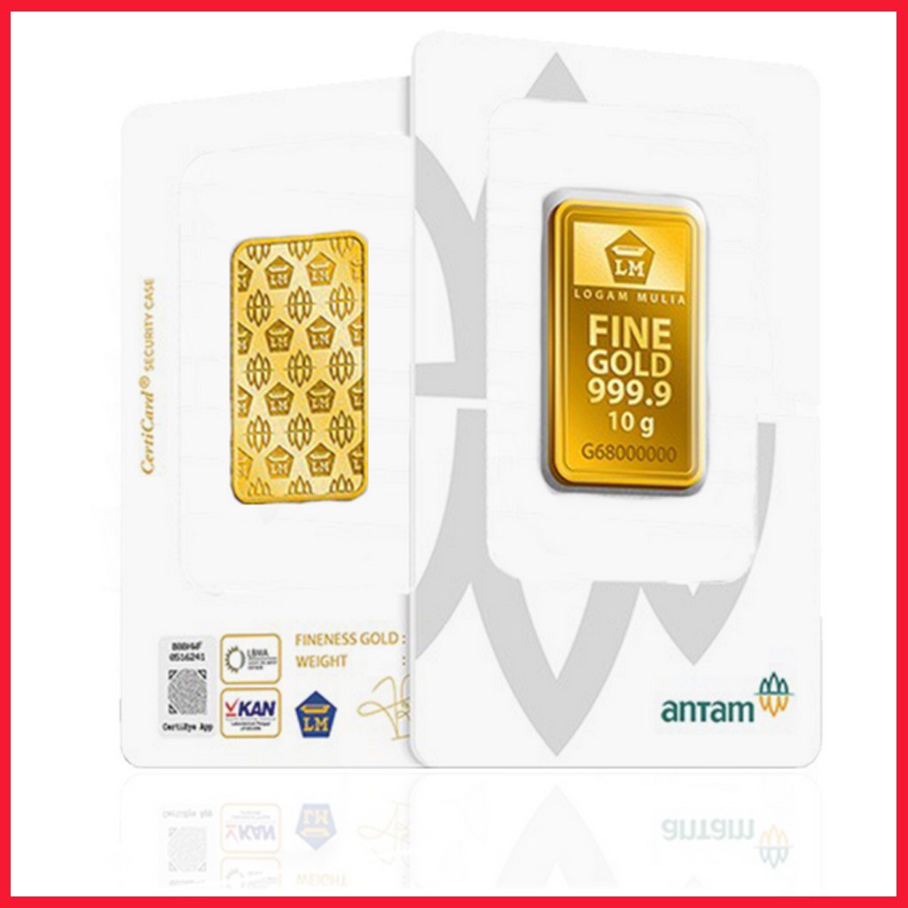 Jual Emas Batangan ANTAM Logam Mulia 24K Gold Bar Gold Fine Gold 10 ...