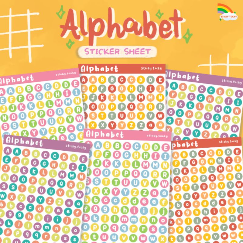 Jual Sticker Deco Aesthetic Alphabet Sticker Set Sticker Sheet A6 Kiss ...