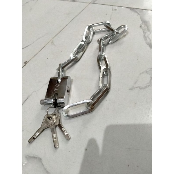 Jual gembok rantai kunci pengaman sepeda motor gembok pagar | Shopee ...