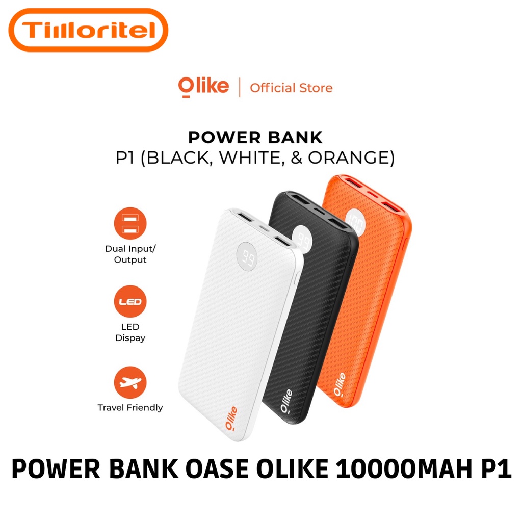 Jual POWER BANK OASE OLIKE 10000MAH P1 BLACK / WHITE | Shopee Indonesia