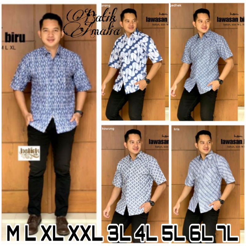 Jual kemeja Batik jumbo BIG SIZE JUMBO XXL XXXL 3L 4L 5L MURAH BATIK JUMBO COUPLE "M,L,XL,XXL ...