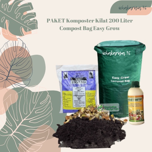 Jual PROMO PAKET Komposter Kilat 200 Liter Compost Bag Easy Grow Kompos ...