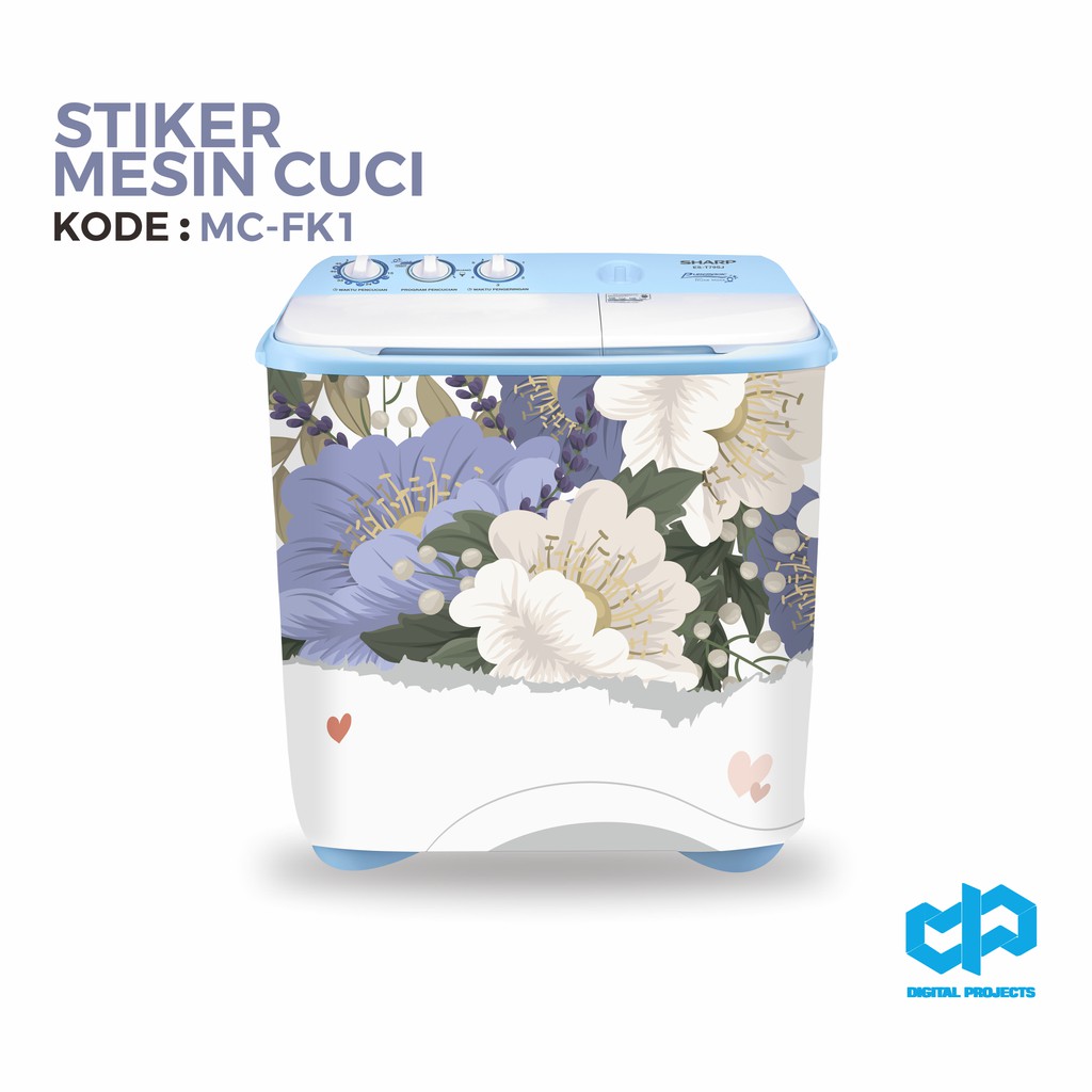 Jual Sticker Mesin Cuci 1 & 2 Tabung Bunga-bunga Shabby - FK | Shopee ...