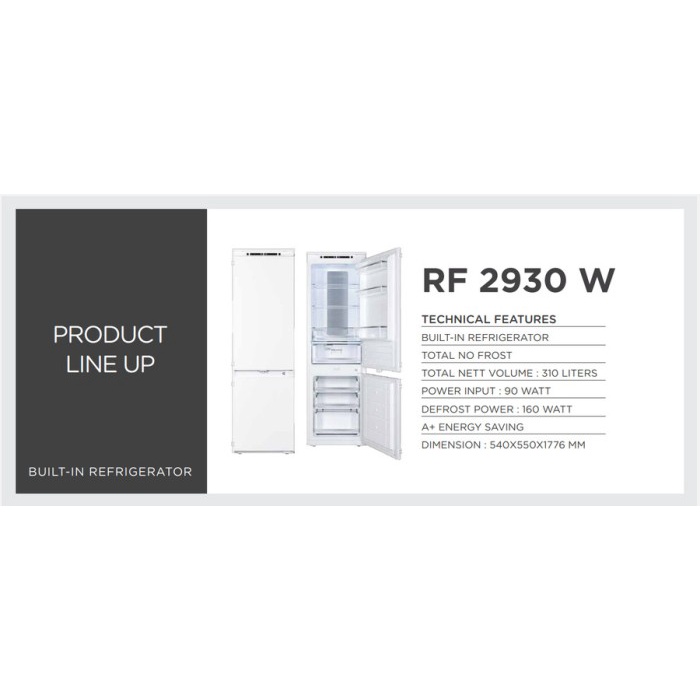 Jual MODENA KULKAS RAFFINATO - RF 2930 W 2 Pintu Bottom Freezer Built ...