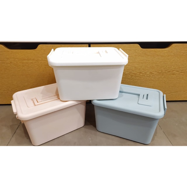 Jual MINISO Storage box with lid pastel series. size 26,5x19,5x15cm ...