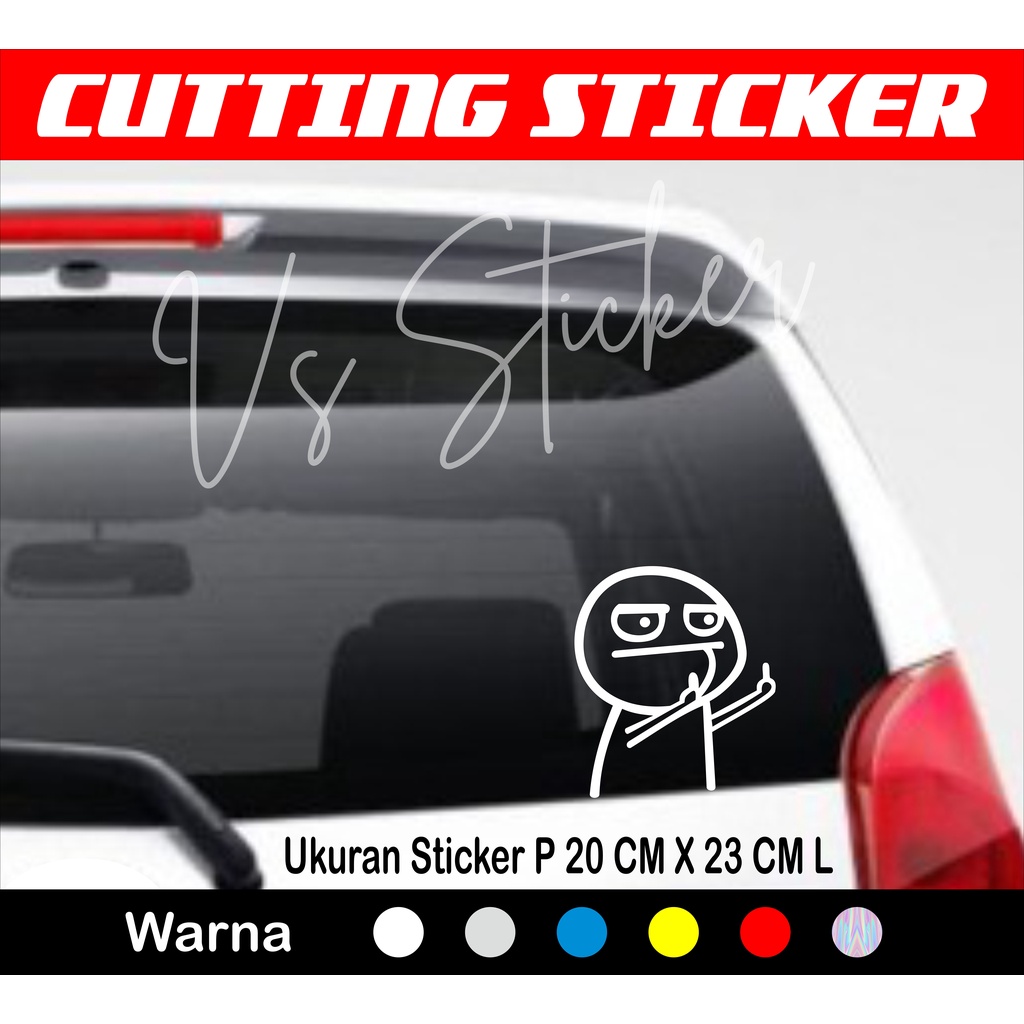 Jual Cutting Sticker Kartun, Cartoon Middle Finger Lucu Stiker Kaca ...