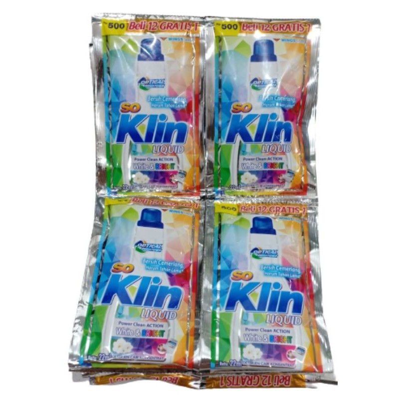 Jual So Klin Liquid Detergent Renteng Pack (Isi 24sachet @22ml) [1KG ...
