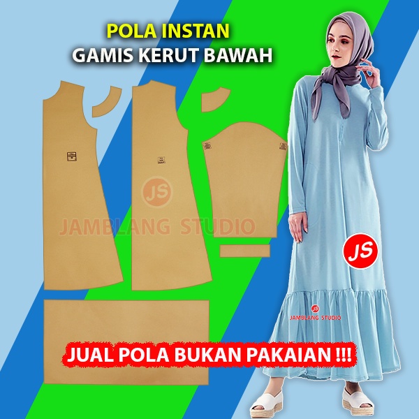 Jual Pola Instan Gamis Kerut Bawah Dewasa [ Pola Baju Jamblang Studio ] | Shopee Indonesia