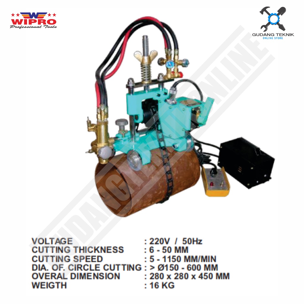 Jual Mesin Potong Gas AUTOMATIC Pipa Besi WIPRO CG2-11D / Machine Pipe ...