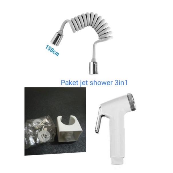 Jual Paket jet shower closet warna putih model Toto / jet shower set ...