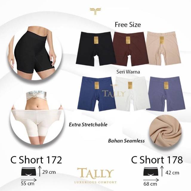 Jual TALLY CD CELANA DALAM SHORT SEAMLESS 172 | FREE SIZE FIT TO M ...