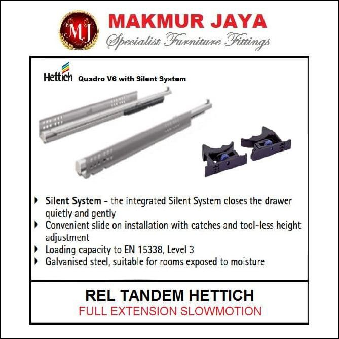 Jual Best Seller - Rel Laci Tandem Full Extension Slowmotion Hettich ...