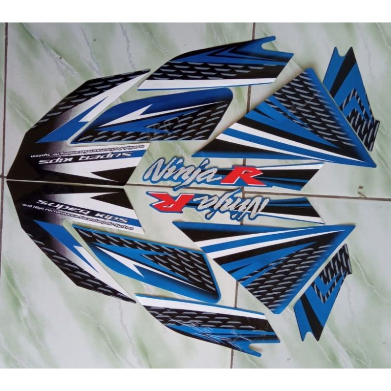 Jual stiker striping kawasaki ninja R 2013 biru | Shopee Indonesia