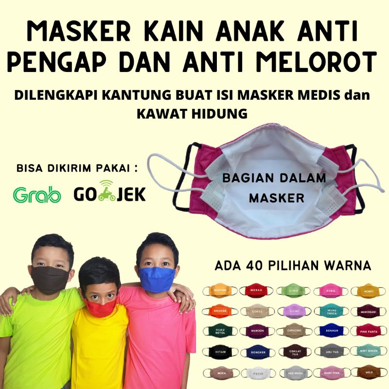 Jual MASKER KAIN ANAK - MASKER ANAK 3 PLY - MASKER ANAK KARAKTER ...
