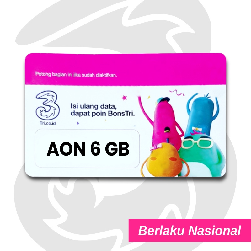 Jual [GROSIR] VOUCHER KUOTA TRI AON 6 GB Nasional | PAKET DATA THREE | Shopee Indonesia
